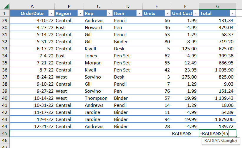 Radians Function In Excel Formulas And Functions Ajelix