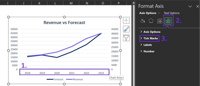 How to Add Tick Marks in Excel Graph - Ajelix