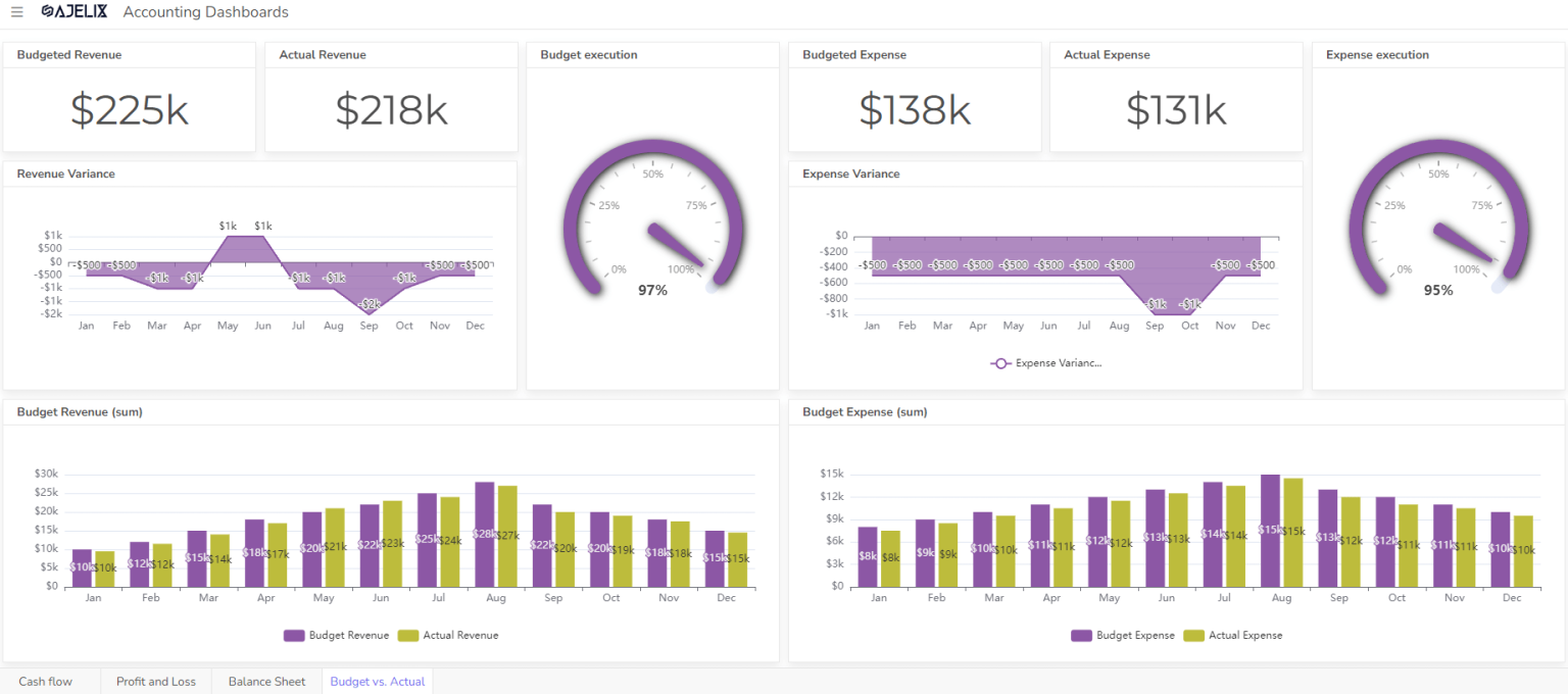 Online Accounting Dashboard Examples For Accountants - Ajelix